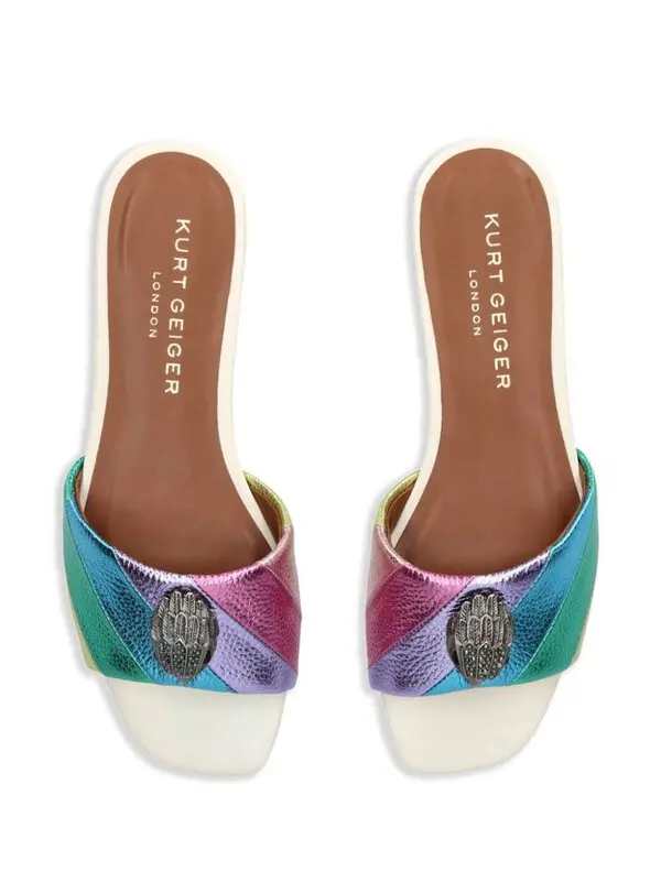 Kurt Geiger Kensington Metallic-effect Leather Sandals